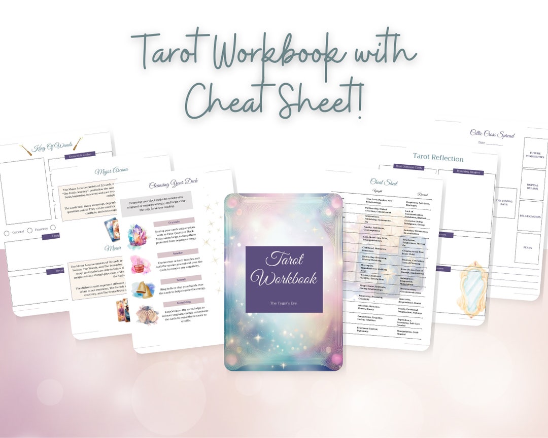Tarot Workbook: 111-page Digital Download With Cheat Sheet, Worksheets ...