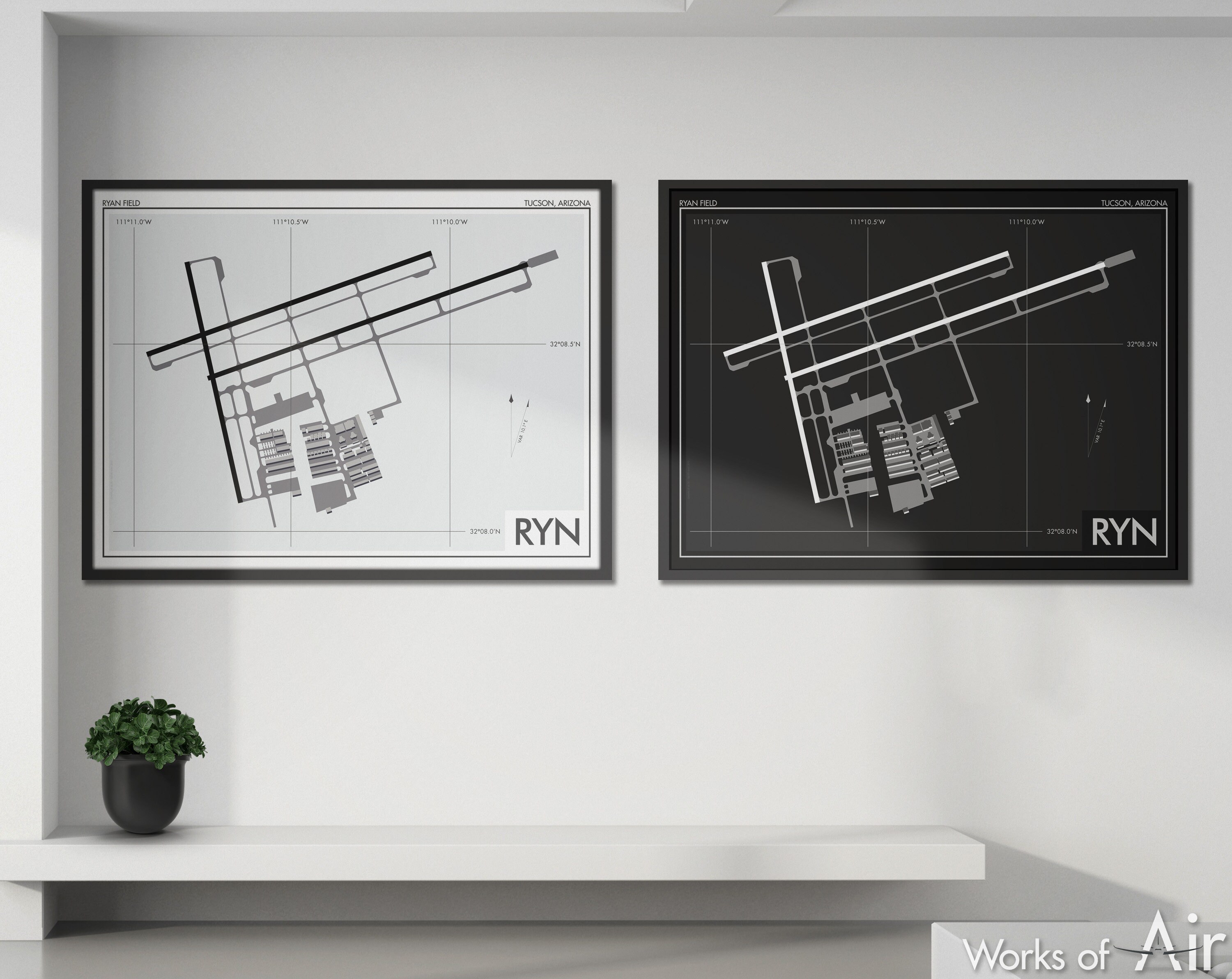 Ryan Airfield Art Print RYN Airport Map Poster Aviation - Etsy