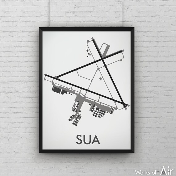 Witham Field Minimal Airport Art Print SUA Airport Map - Etsy