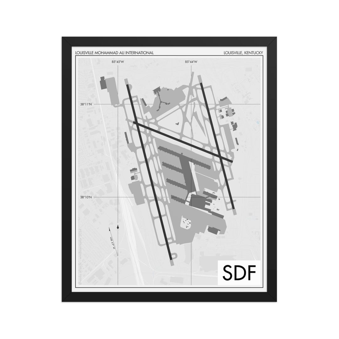 Louisville International Airport Art Print, SDF Airport Map Poster ...