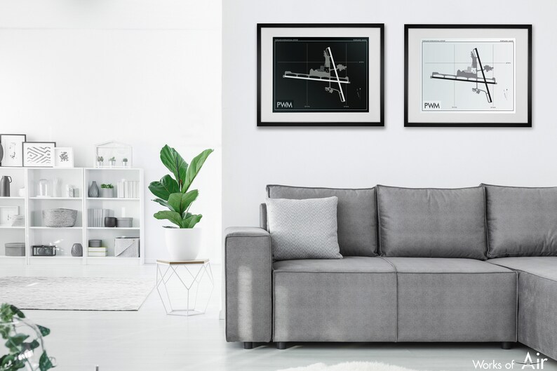 Portland International Jetport Art Print, PWM Airport Map Poster ...
