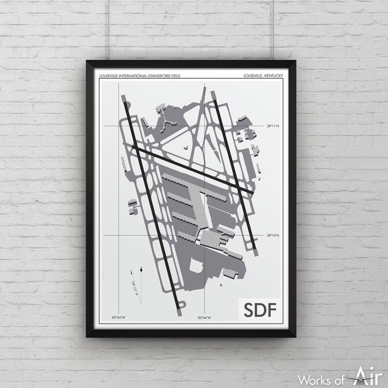 Louisville International Airport Art Print SDF Airport Map - Etsy