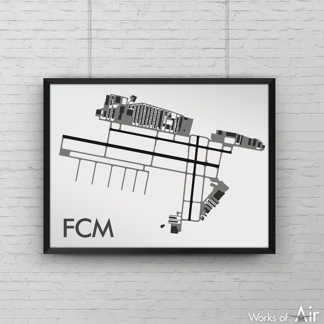 Flying Cloud Minimal Airport Art Print, FCM Minimalist Map Poster ...