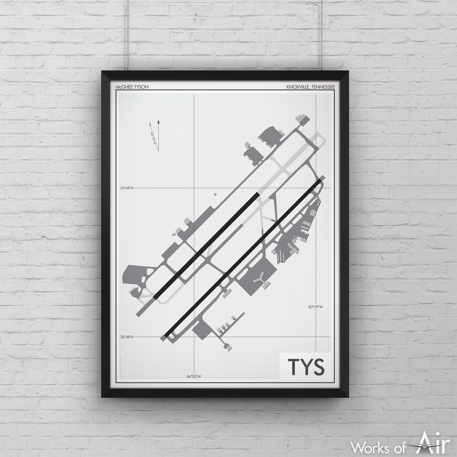 Mcghee Tyson Airport Art Print TYS Airport Map Poster - Etsy