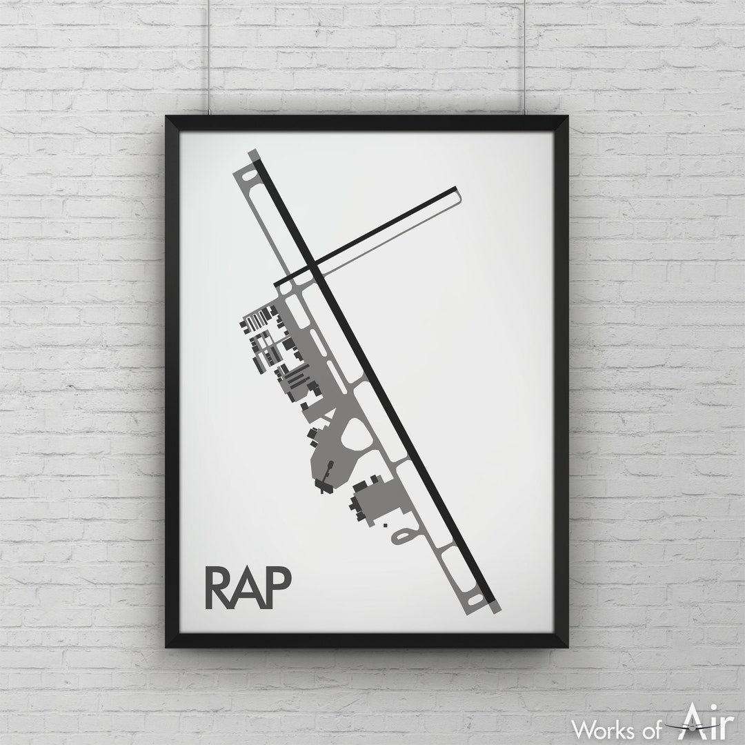 Rapid City Regional Airport Minimal Art, RAP Airport Map Poster ...