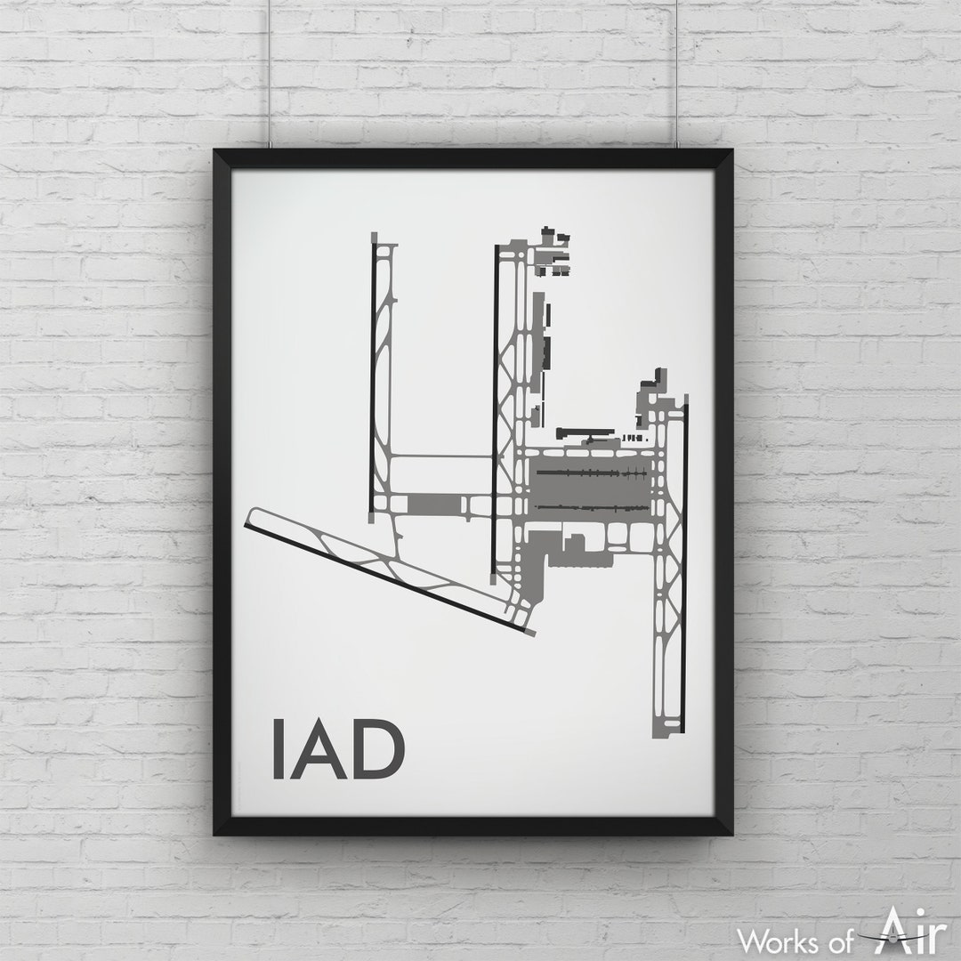 Washington Dulles International Minimal Airport Art Print, IAD Airport ...
