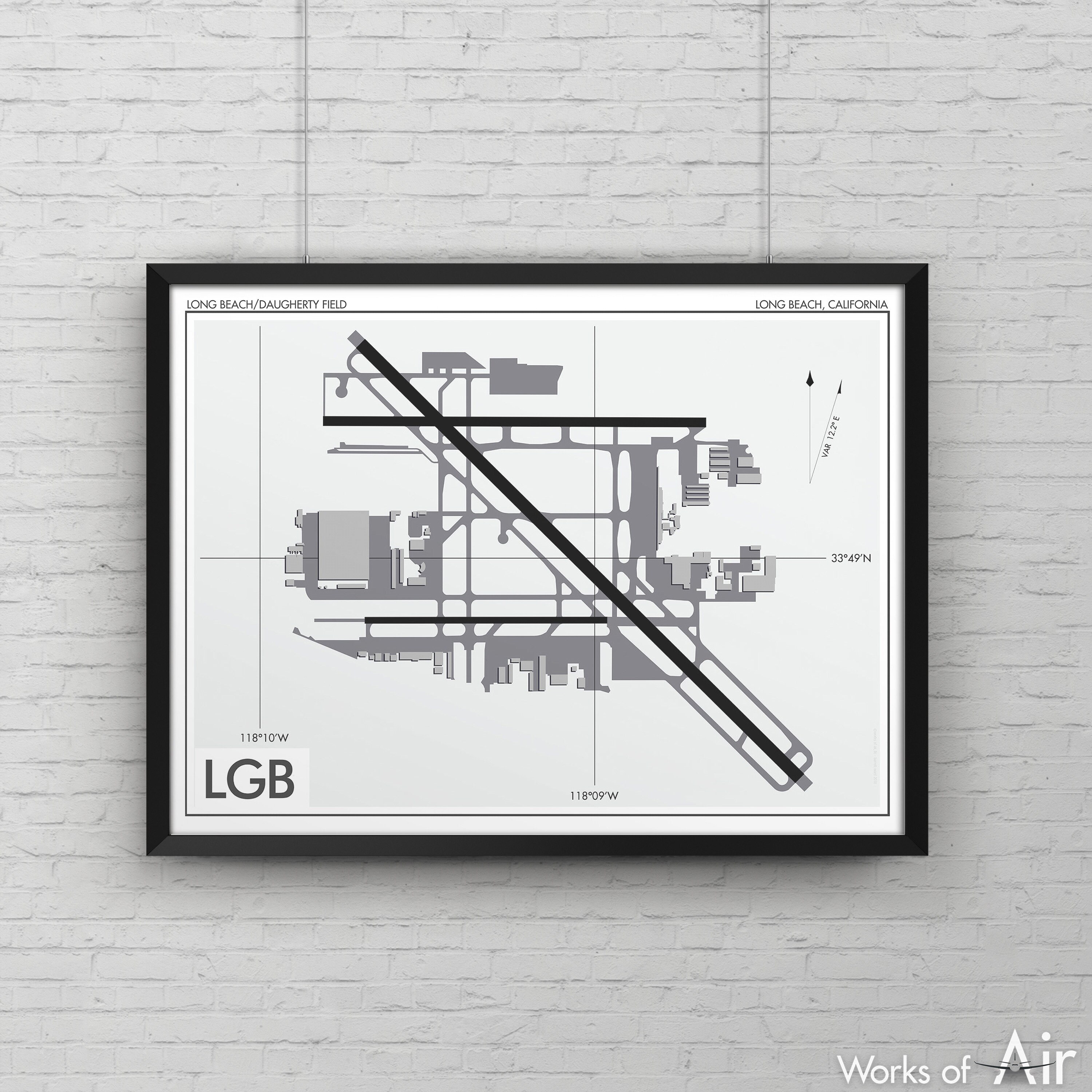 Long Beach Airport Art Print LGB Map Poster Aviation Decor - Etsy