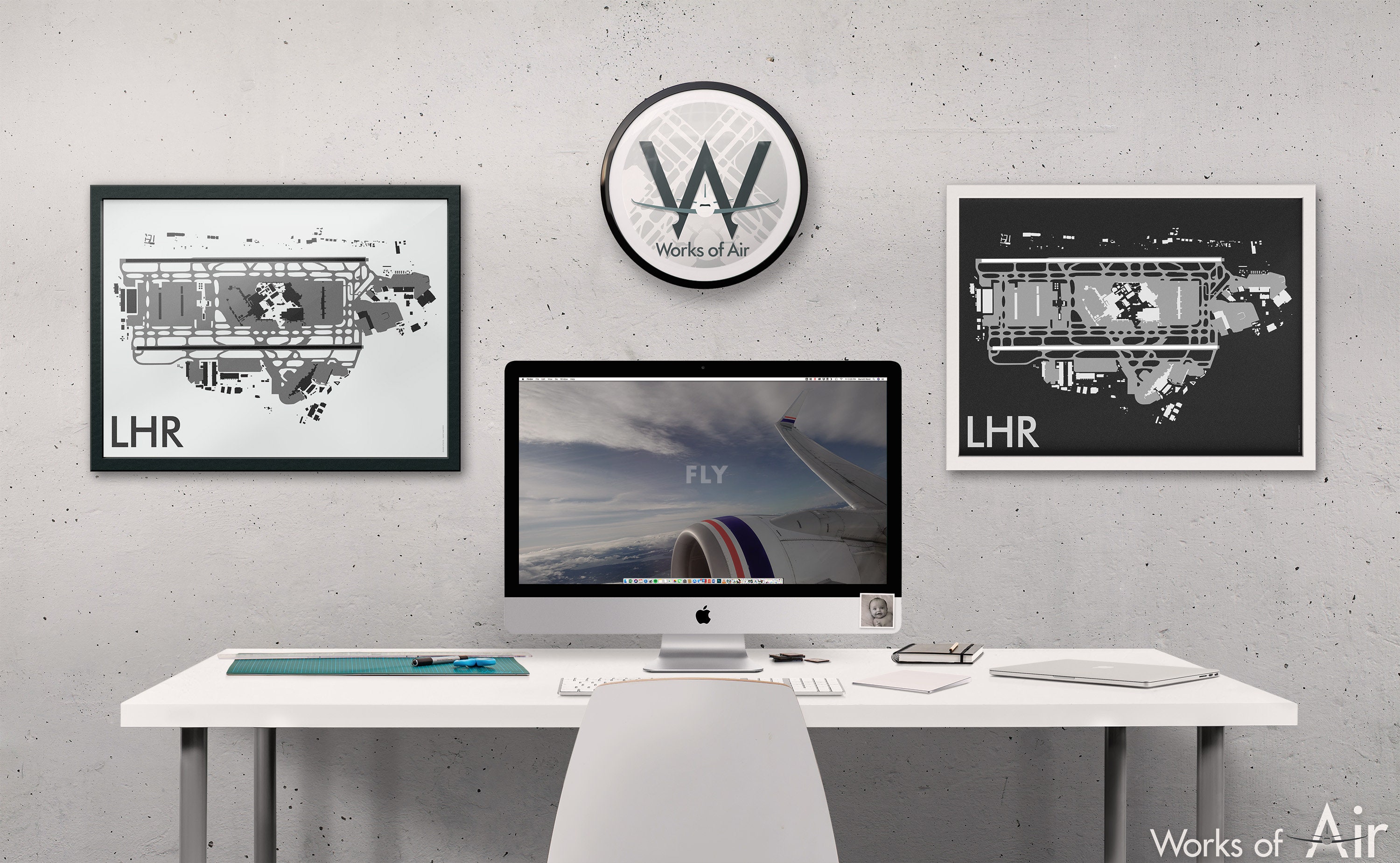 Heathrow Minimal Airport Art Print, LHR Map Poster, Aviation Decor ...