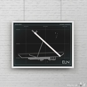 Bowers Airport Art Print ELN Airport Map Poster Aviation - Etsy