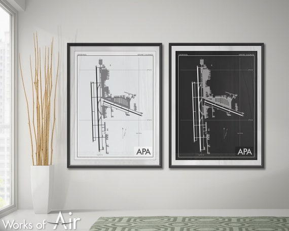 Centennial Airport Art Print APA Airport Map Poster Aviation | Etsy