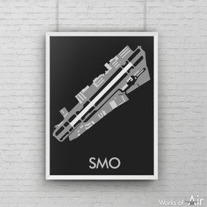 Santa Monica Airport Minimal Art Print, SMO Airport Map Poster, Mar ...