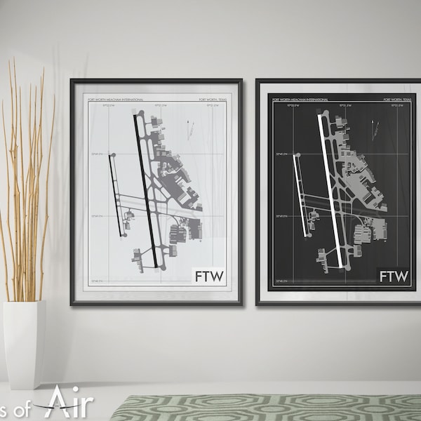 Ftw Airport Map - Etsy