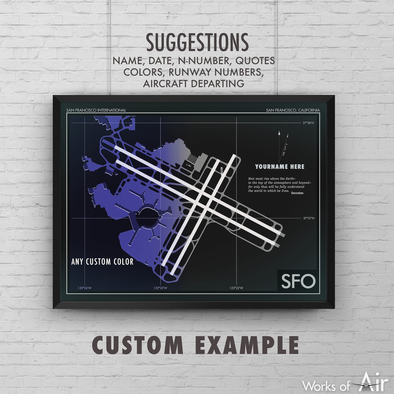 Embry Riddle Colors Daytona Airport Art Print, DAB Airport Map Poster ...