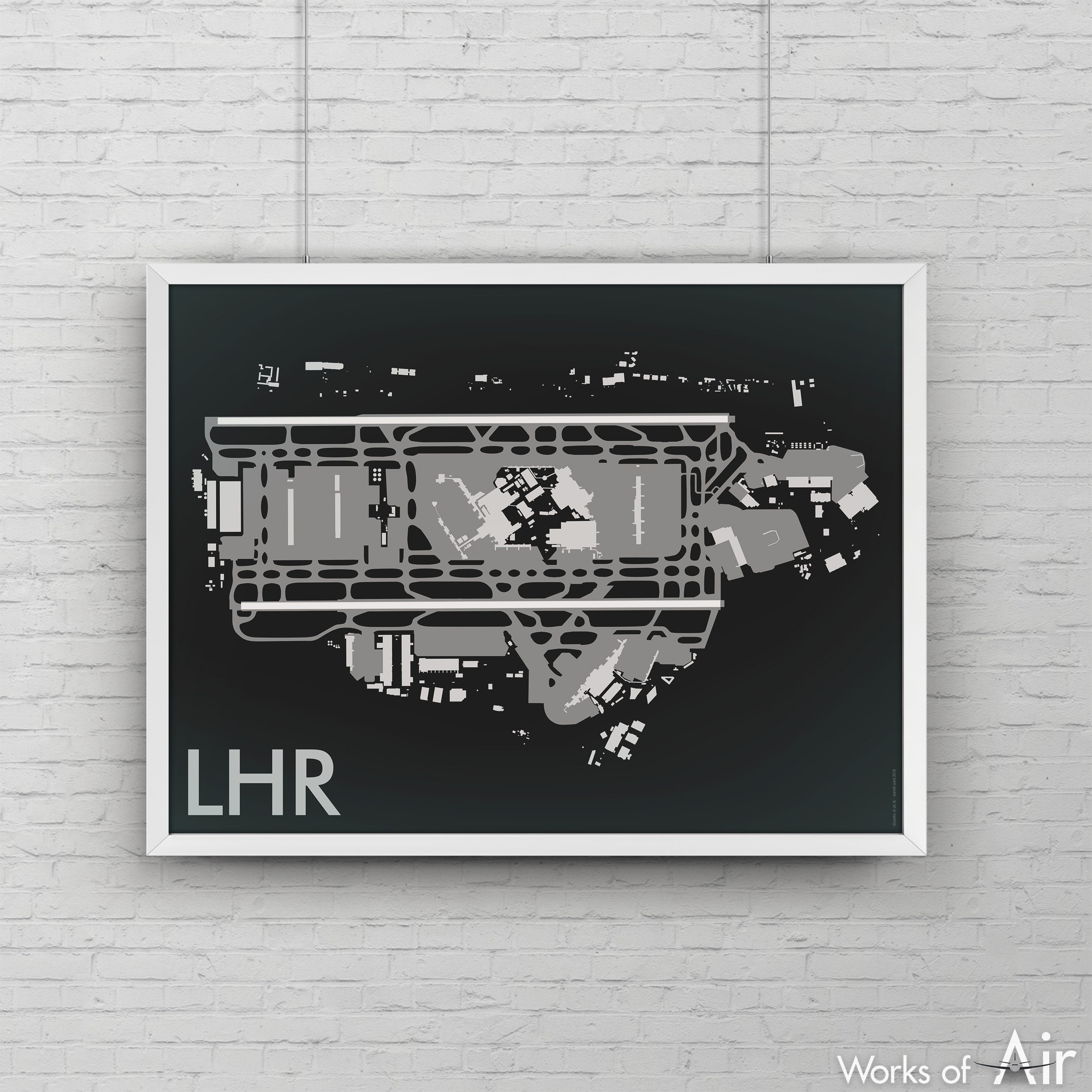 Heathrow Minimal Airport Art Print, LHR Map Poster, Aviation Decor ...