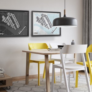 Haneda Airport Art Print, HND Airport Map Poster, Aviation Decor, Tokyo ...