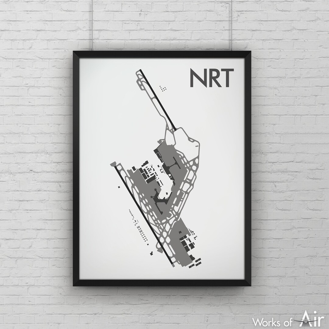 Narita International Airport Minimal Art Print, NRT Airport Map Poster ...