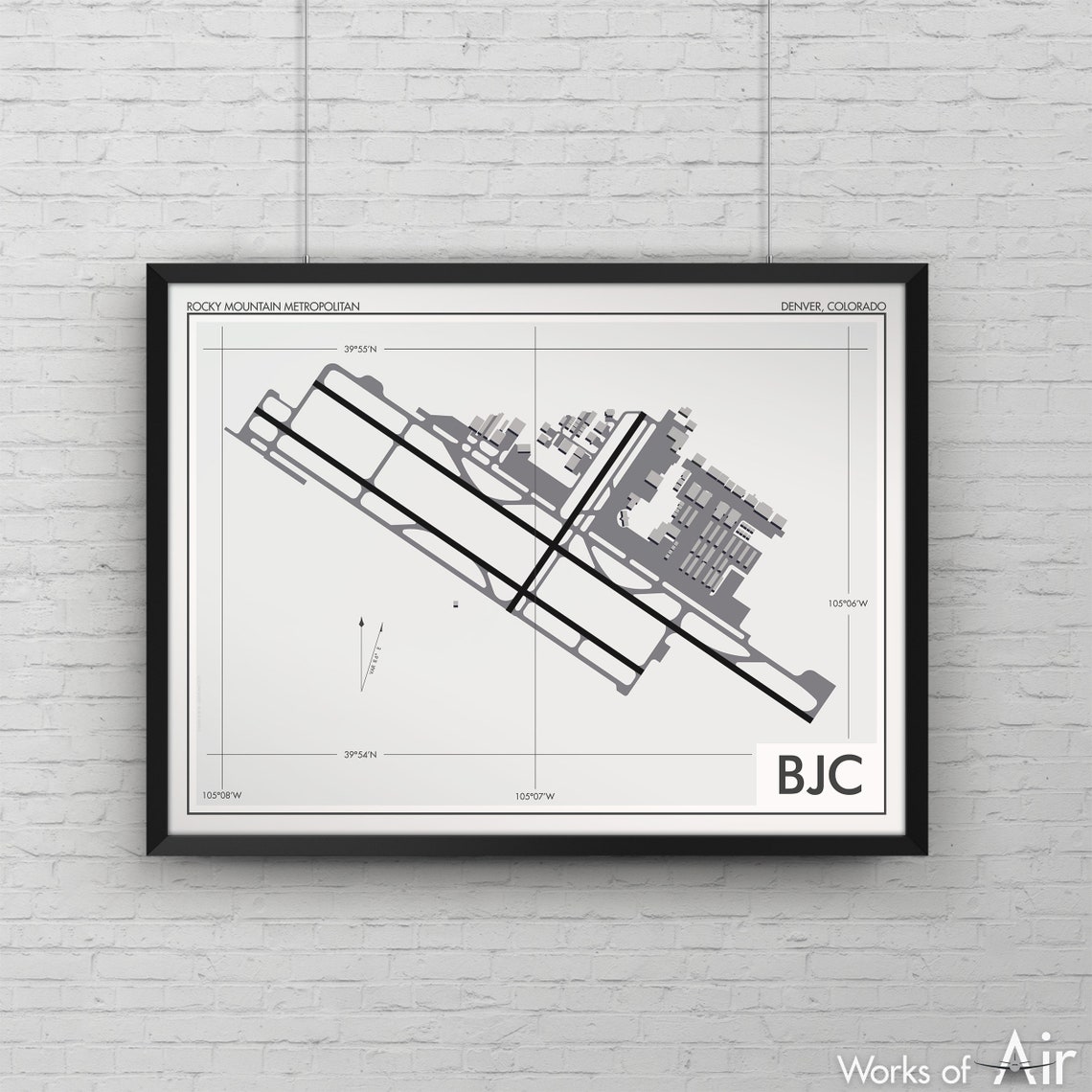 Rocky Mountain Metropolitan Airport Art Print BJC Airport Map | Etsy