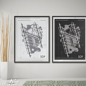 Louisville International Airport Art Print, SDF Airport Map Poster ...