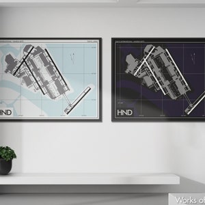Haneda Airport Art Print, HND Airport Map Poster, Aviation Decor, Tokyo ...