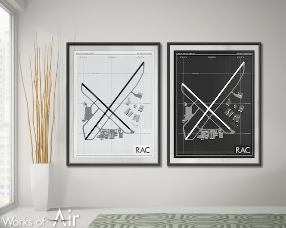 John H Batten Airport Art Print RAC Airport Map Poster - Etsy