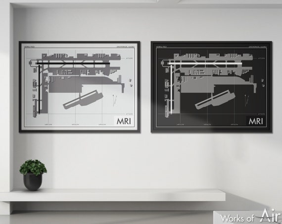 Merrill Field Art Print MRI Airport Map Poster Aviation - Etsy