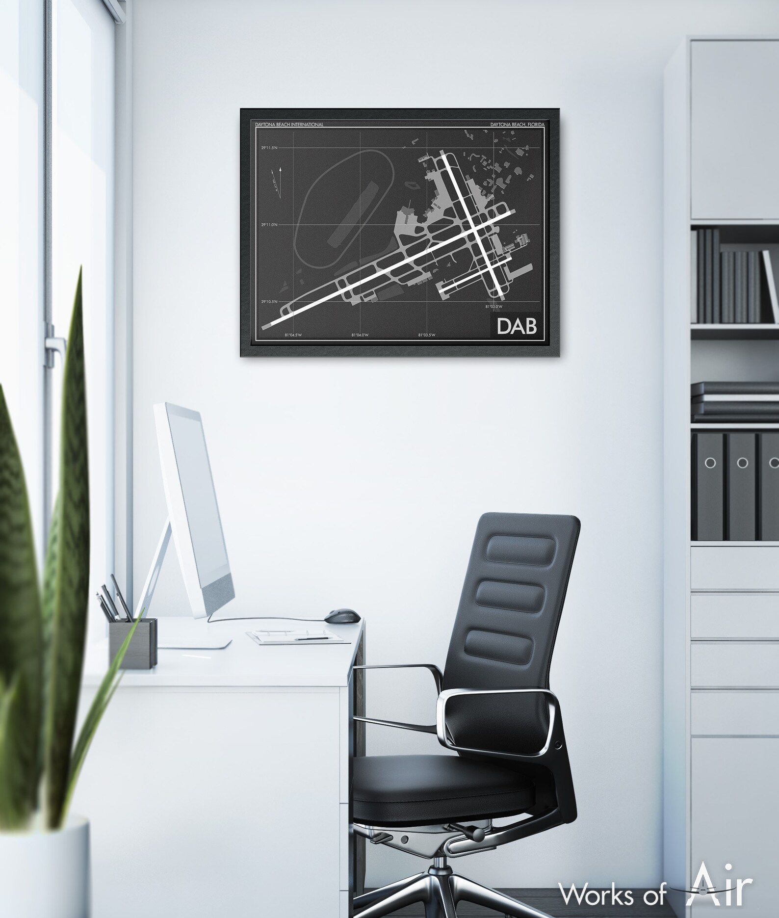 Embry Riddle Colors Daytona Airport Art Print, DAB Airport Map Poster ...