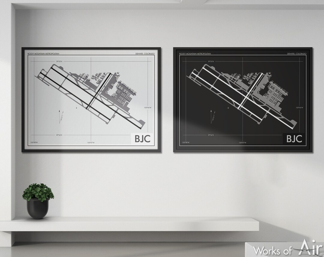 Rocky Mountain Metropolitan Airport Art Print, BJC Airport Map Poster ...