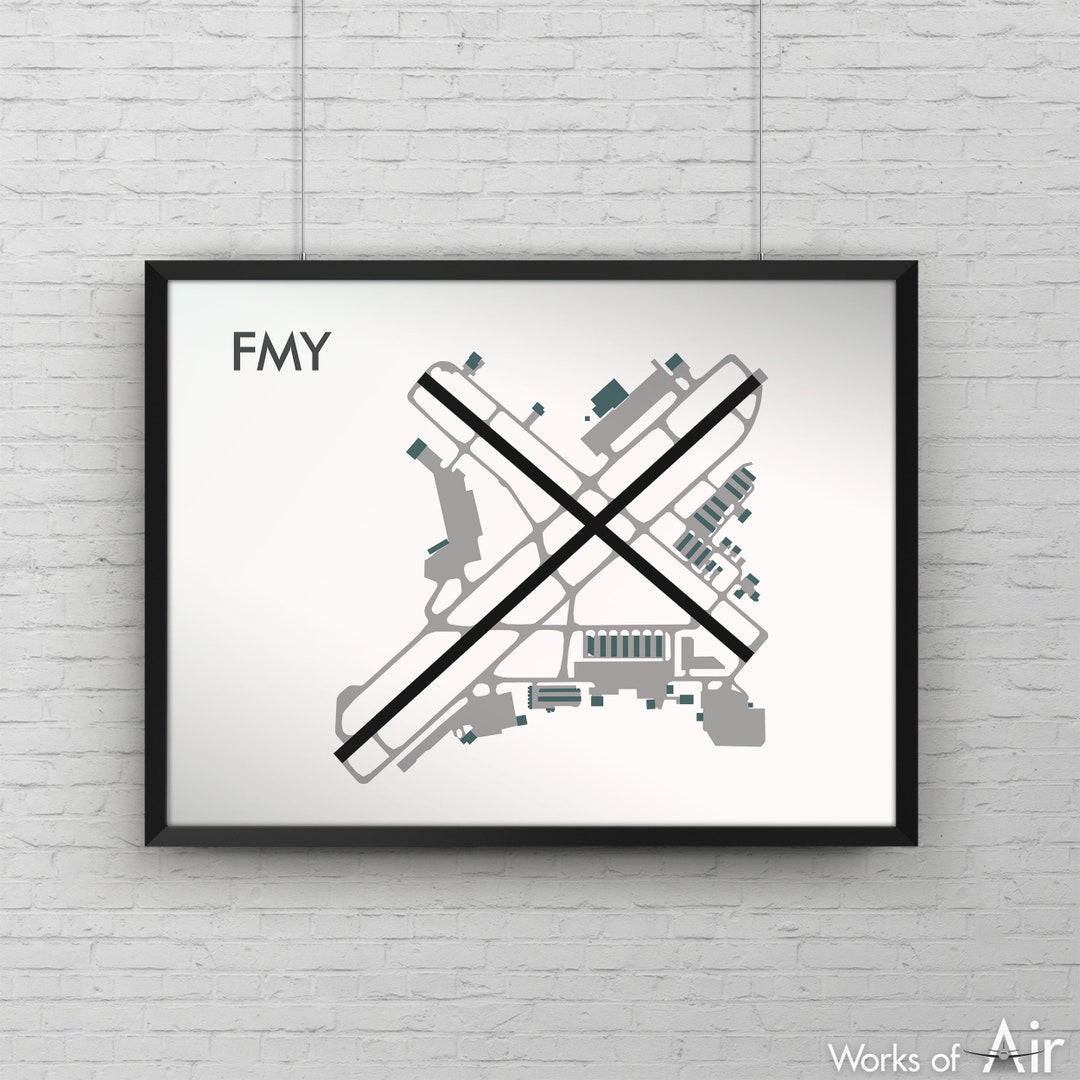 Page Field Fort Myers Army Air Field Minimal Airport Art Print, FMY ...