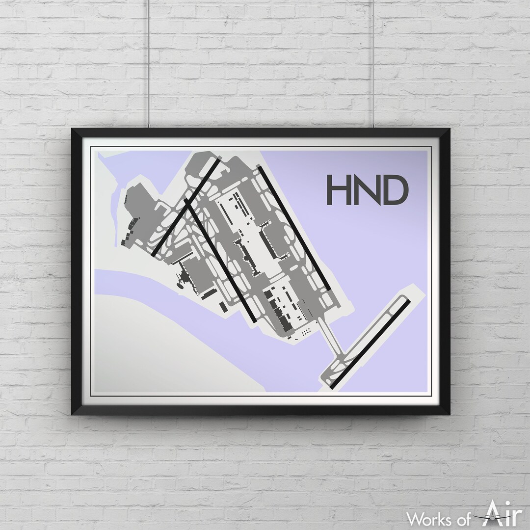 Haneda Airport Minimal Art Print, HND Minimalist Map Poster, Aviation ...