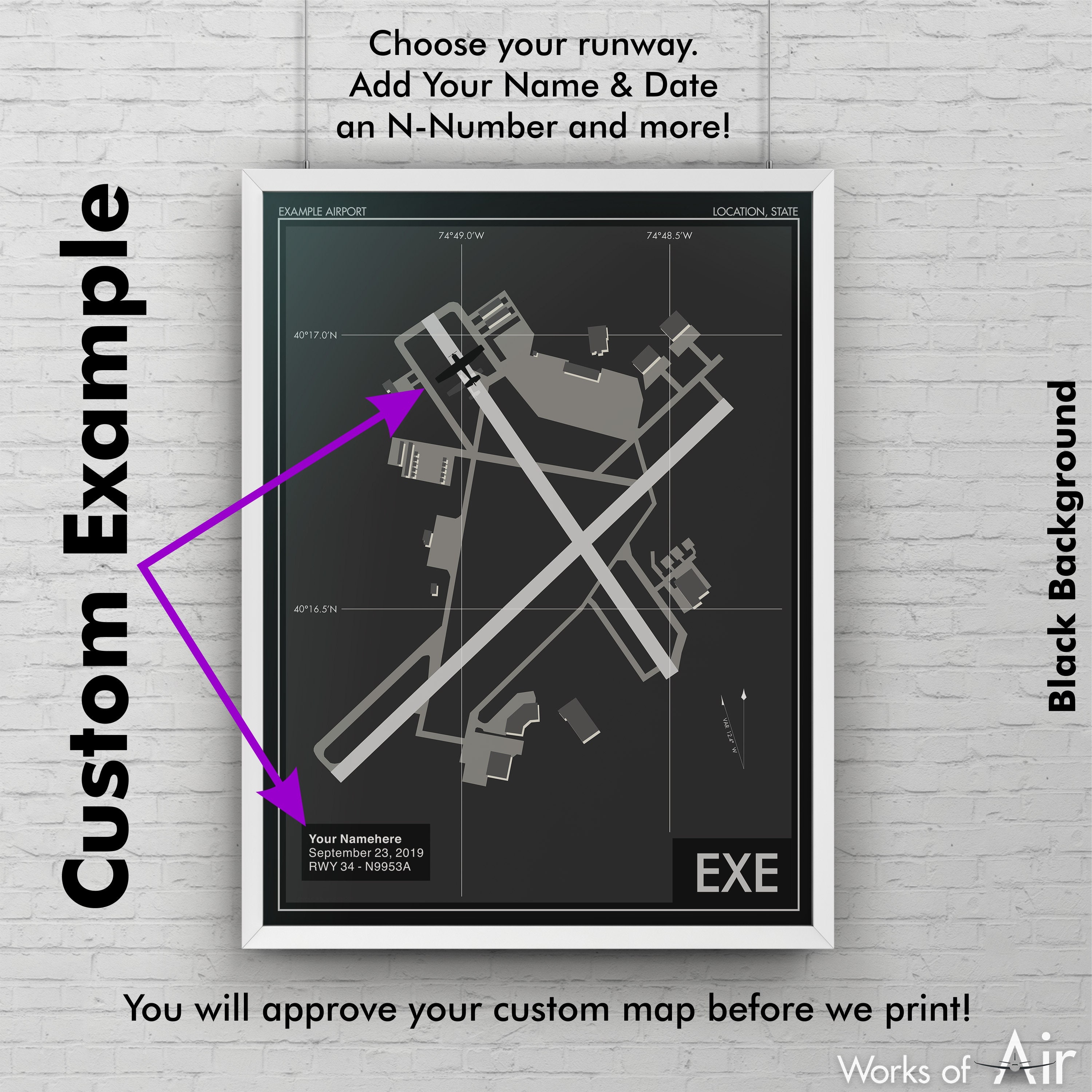 Boeing Field Airport Art Print BFI Airport Map Poster | Etsy