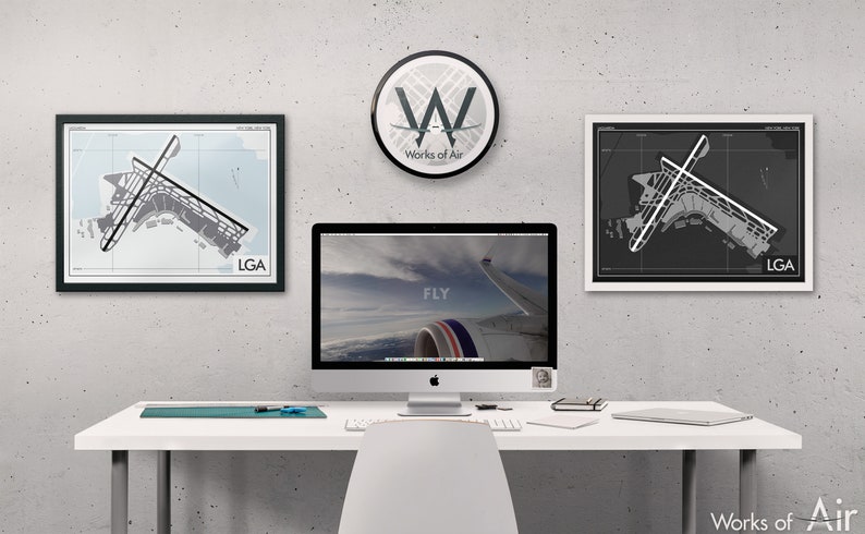 Laguardia Airport Art Print LGA Airport Map Poster Aviation - Etsy