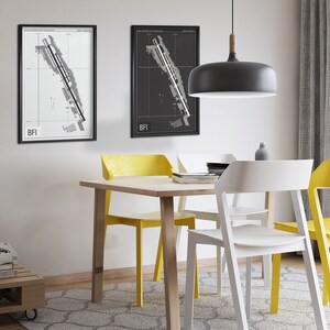 Boeing Field Airport Art Print, BFI Airport Map Poster, Aviation Decor ...