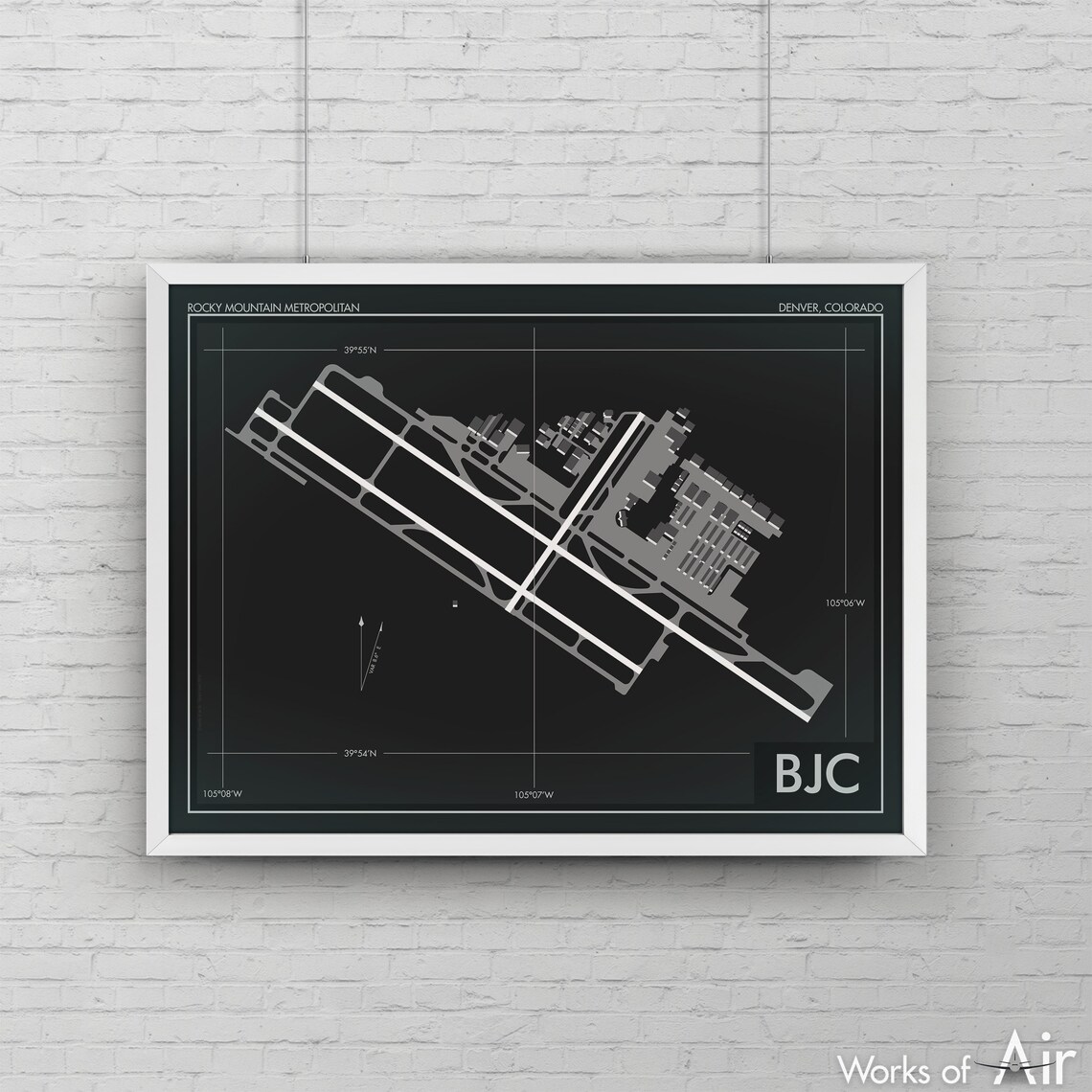 Rocky Mountain Metropolitan Airport Art Print BJC Airport Map | Etsy