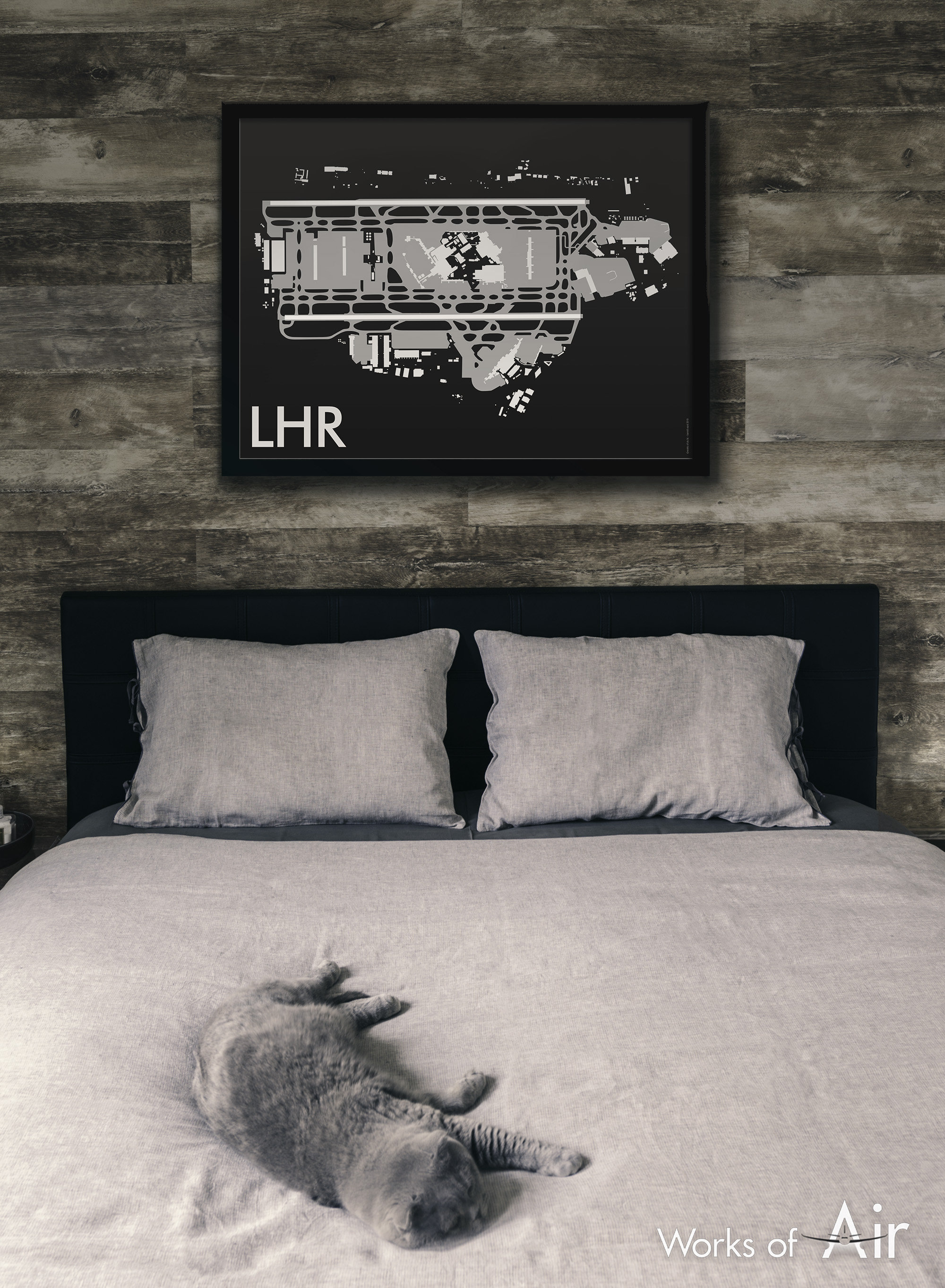 Heathrow Minimal Airport Art Print, LHR Map Poster, Aviation Decor ...