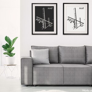 Midland International Air and Space Port Art Print, MAF Airport Map ...