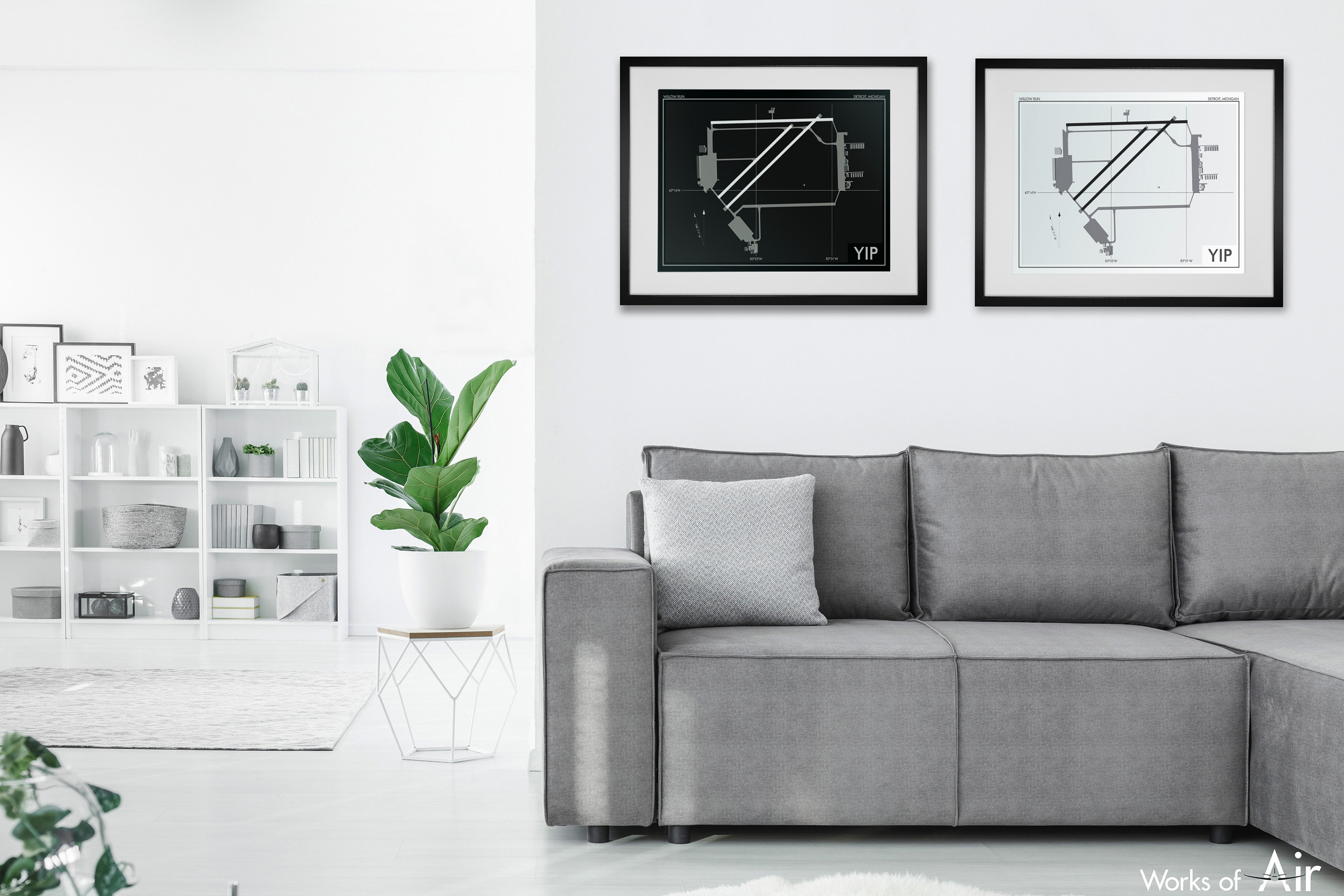 Willow Run Airport Art Print YIP Airport Map Poster Aviation - Etsy