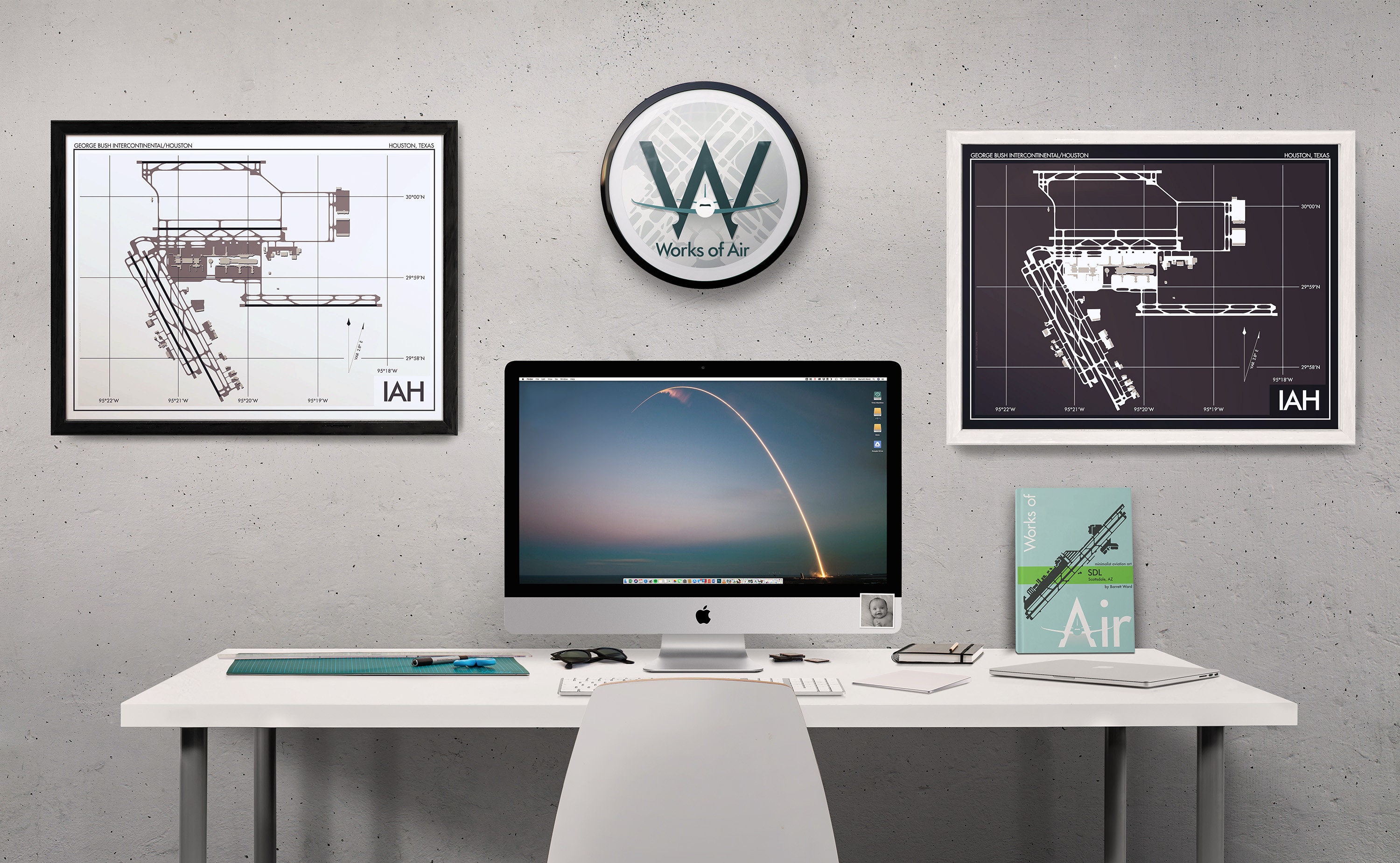 George Bush Intercontinental Airport Art Print IAH Map - Etsy