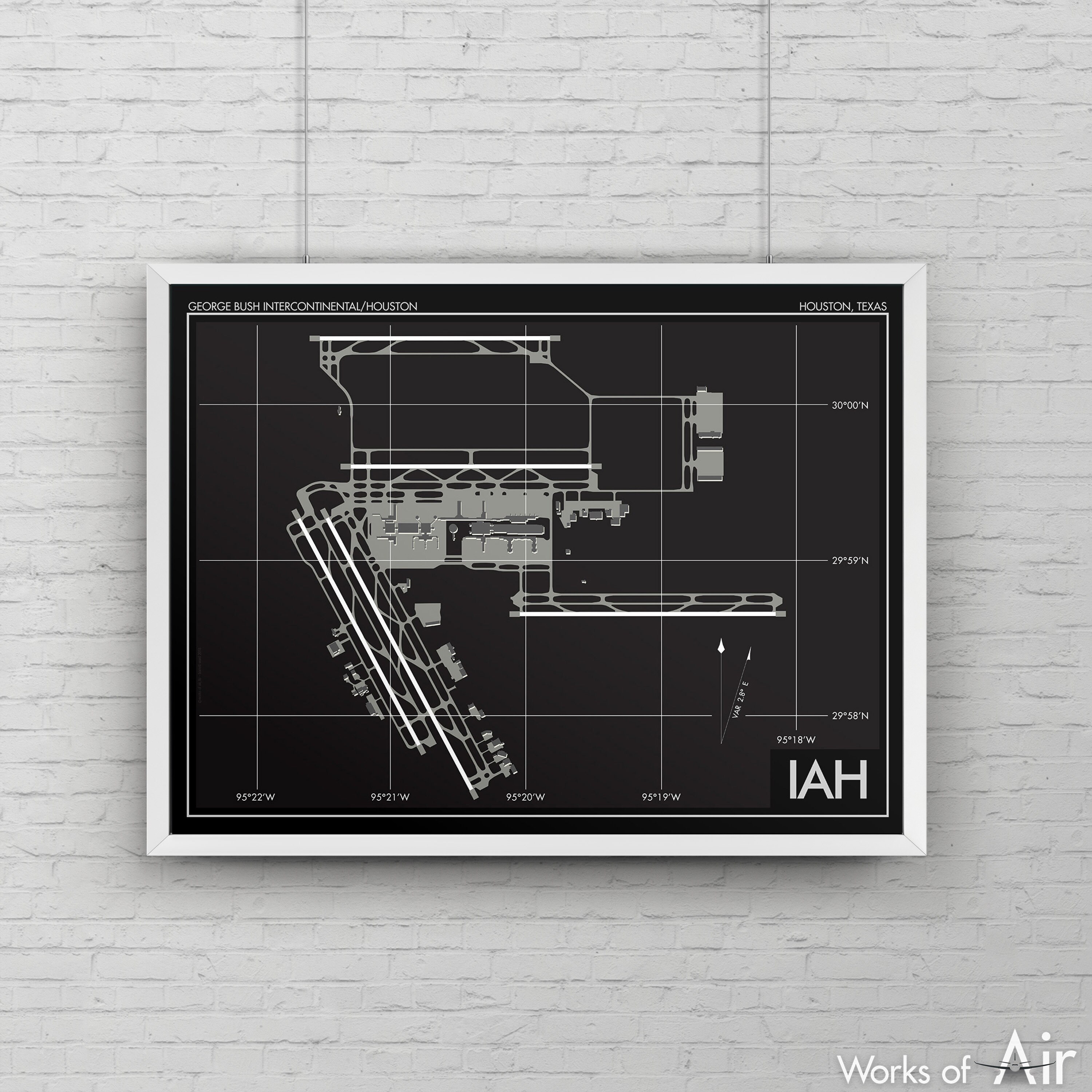 George Bush Intercontinental Airport Art Print IAH Map - Etsy