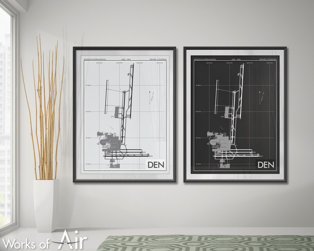 Stapleton International Airport Art Print, DEN Airport Map Poster ...