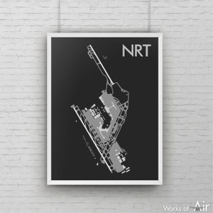 Narita International Airport Minimal Art Print, NRT Airport Map Poster ...