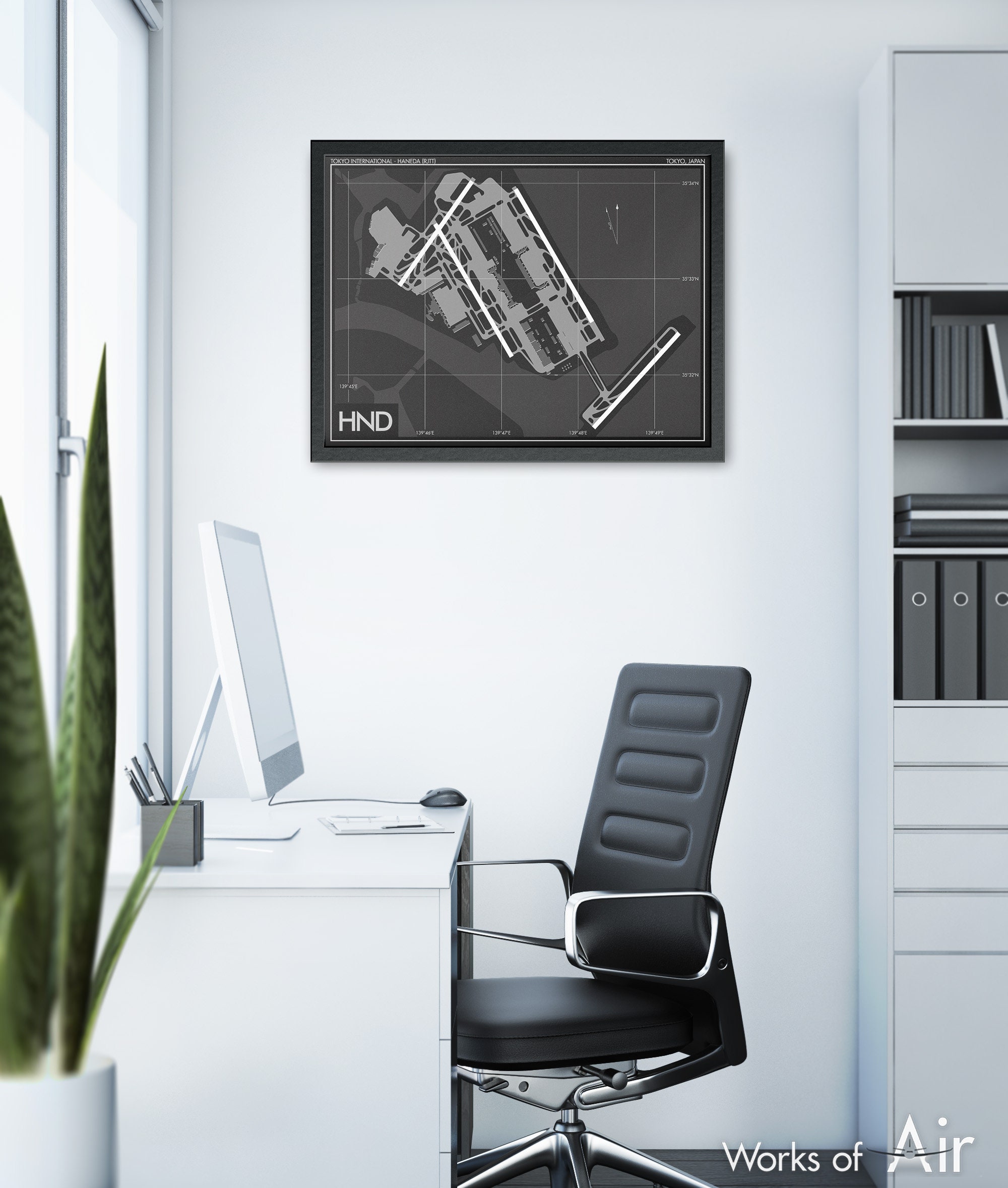 Haneda Airport Art Print HND Airport Map Poster Aviation - Etsy