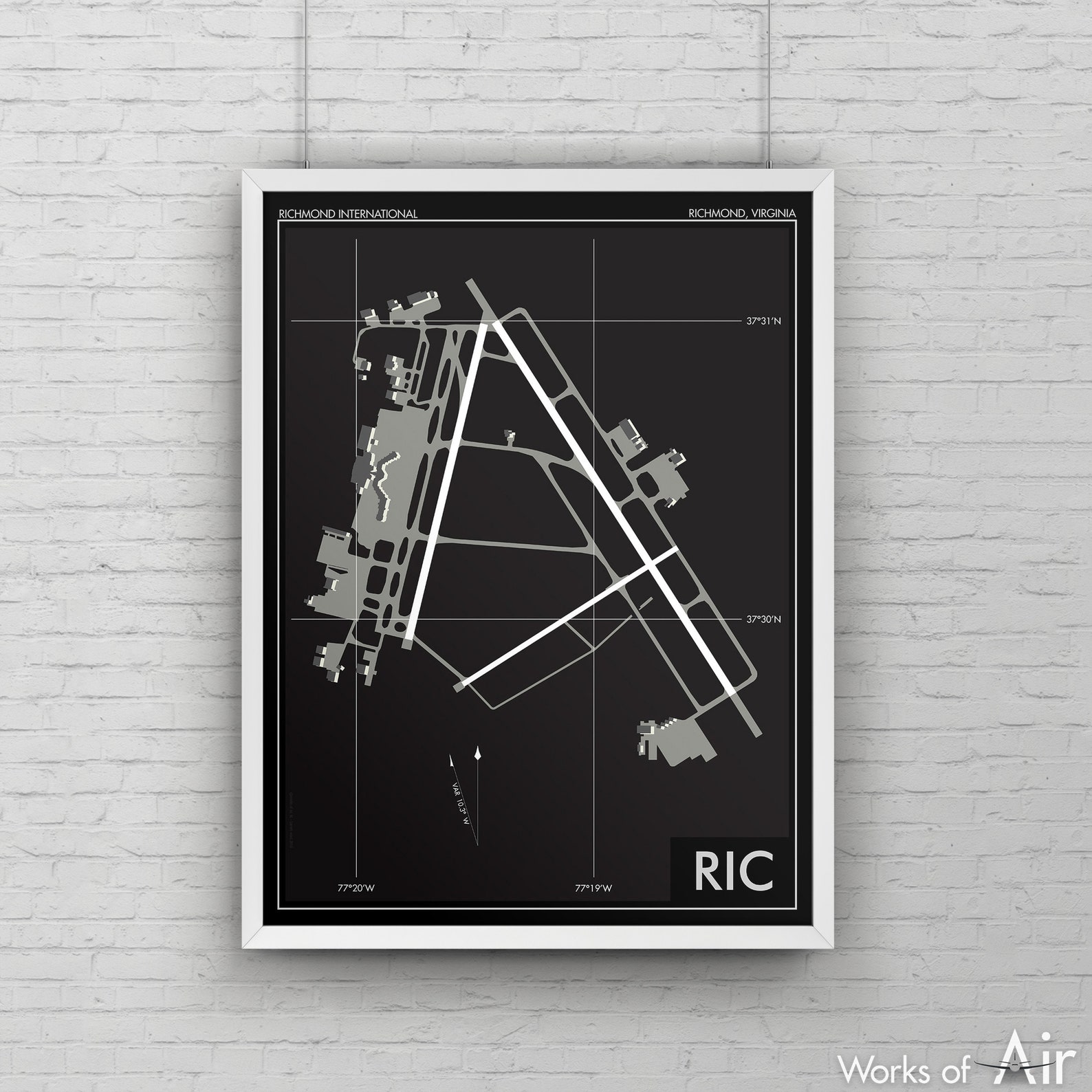 Richmond International Airport Art Print RIC Airport Map - Etsy