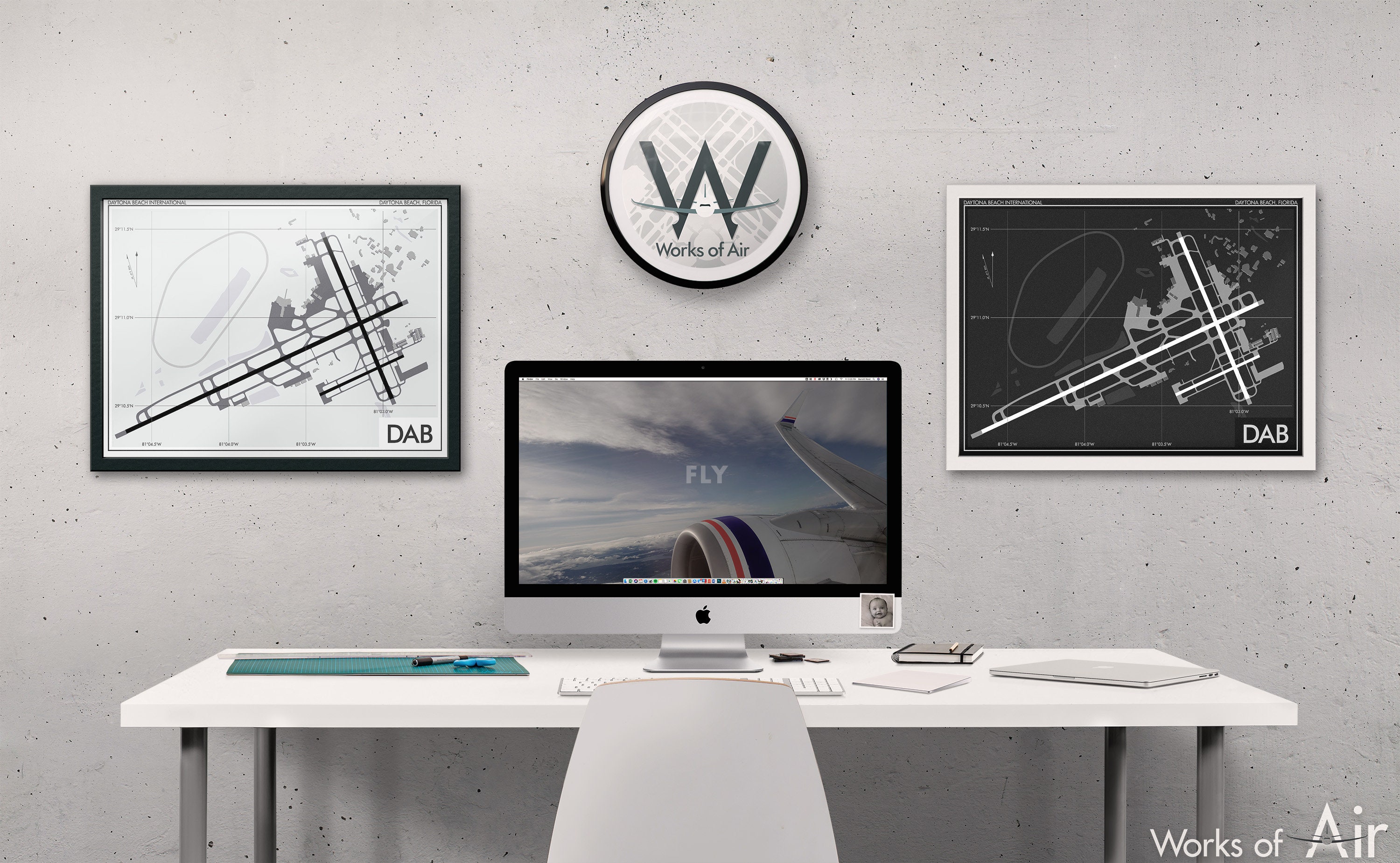 Embry Riddle Colors Daytona Airport Art Print DAB Airport Map | Etsy