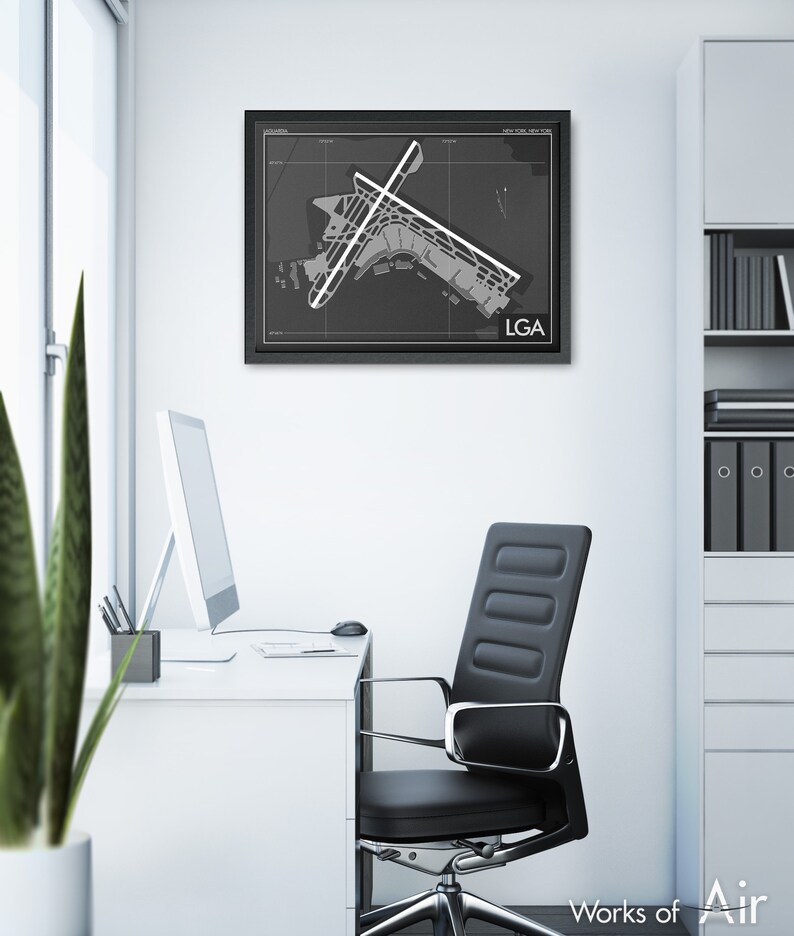 Laguardia Airport Art Print LGA Airport Map Poster Aviation - Etsy