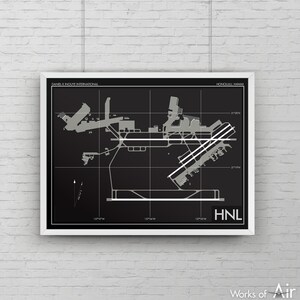 Daniel K Inouye International Airport Art Print, HNL Airport Map Poster ...