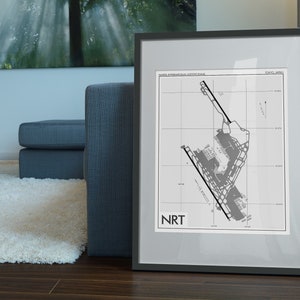 Narita International Airport Art Print, NRT Airport Map Poster, RJAA ...