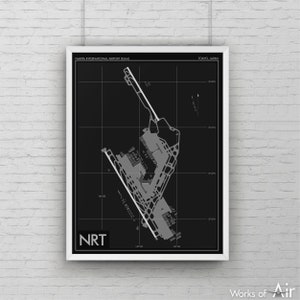 Narita International Airport Art Print, NRT Airport Map Poster, RJAA ...