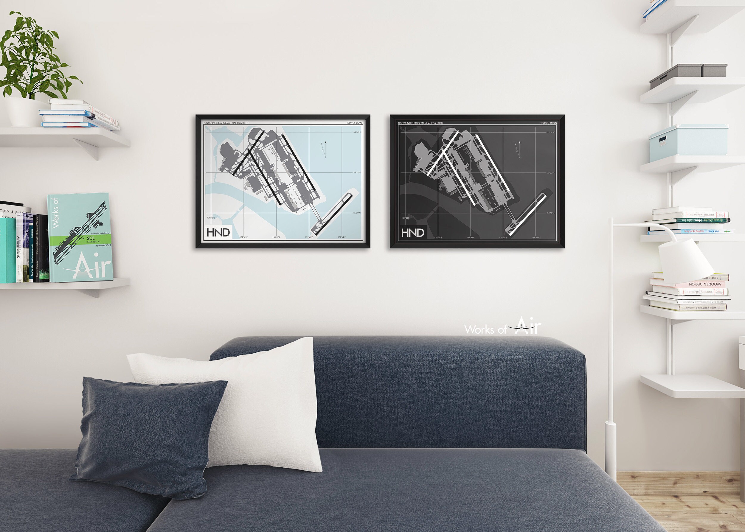 Haneda Airport Art Print HND Airport Map Poster Aviation - Etsy