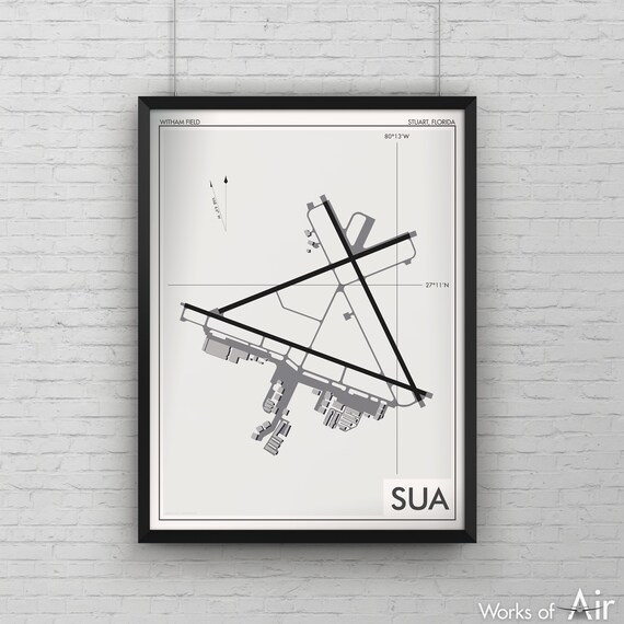 Witham Field Art Print SUA Airport Map Poster Aviation - Etsy