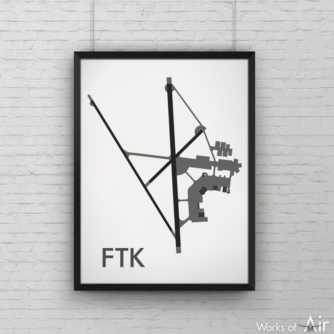 Godman Army Airfield Minimal Airport Art Print, FTK Airport Map Poster ...